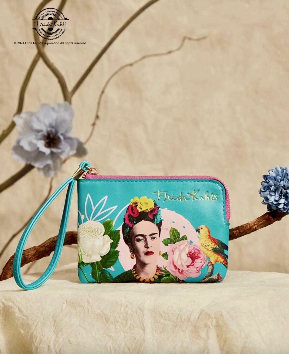 Фрида Кало / Frida Kahlo Мини-кошелек с Фридой, цветами и птицами, фигурки