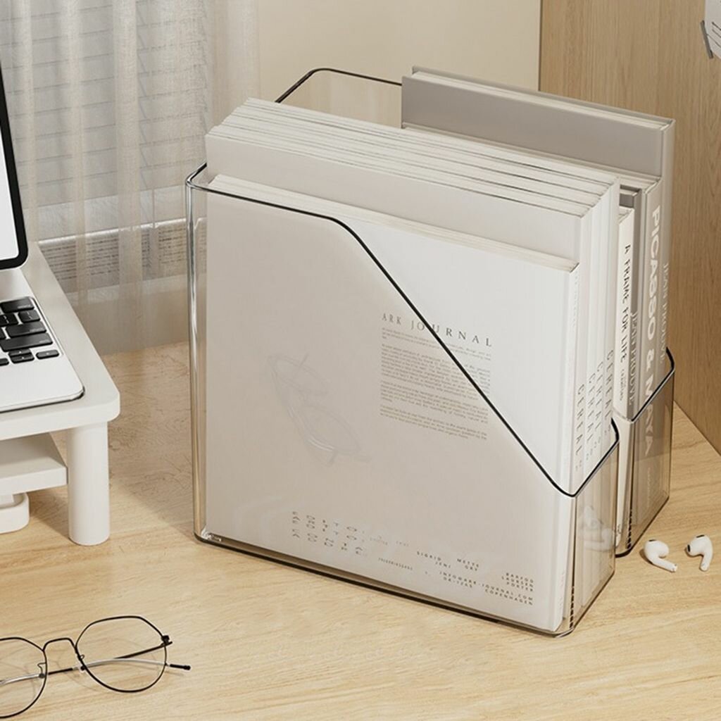 Органайзер для файлов, стол, прозрачный держатель журналов, офисная папка, вертикальные сортировщики