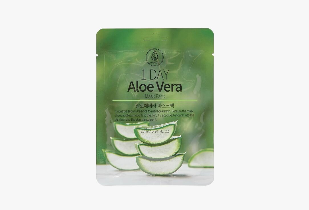 Тканевая маска для лица MEDB 1 DAY Aloe Vera Mask Pack