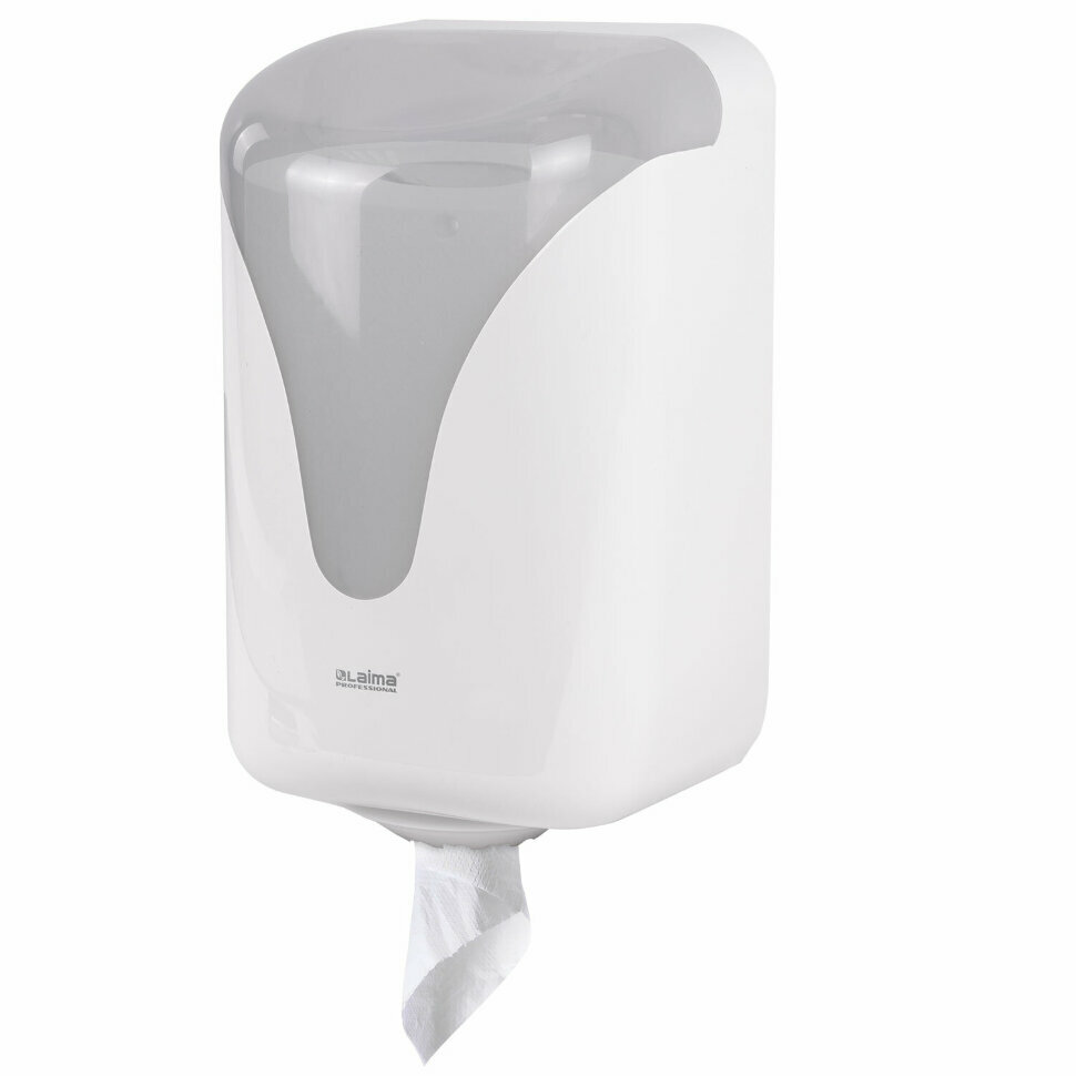 Диспенсер для полотенец с центральной вытяжкой EXTRA LAIMA PROFESSIONAL, (M1/M2), белый, ABS, 607766, 607766