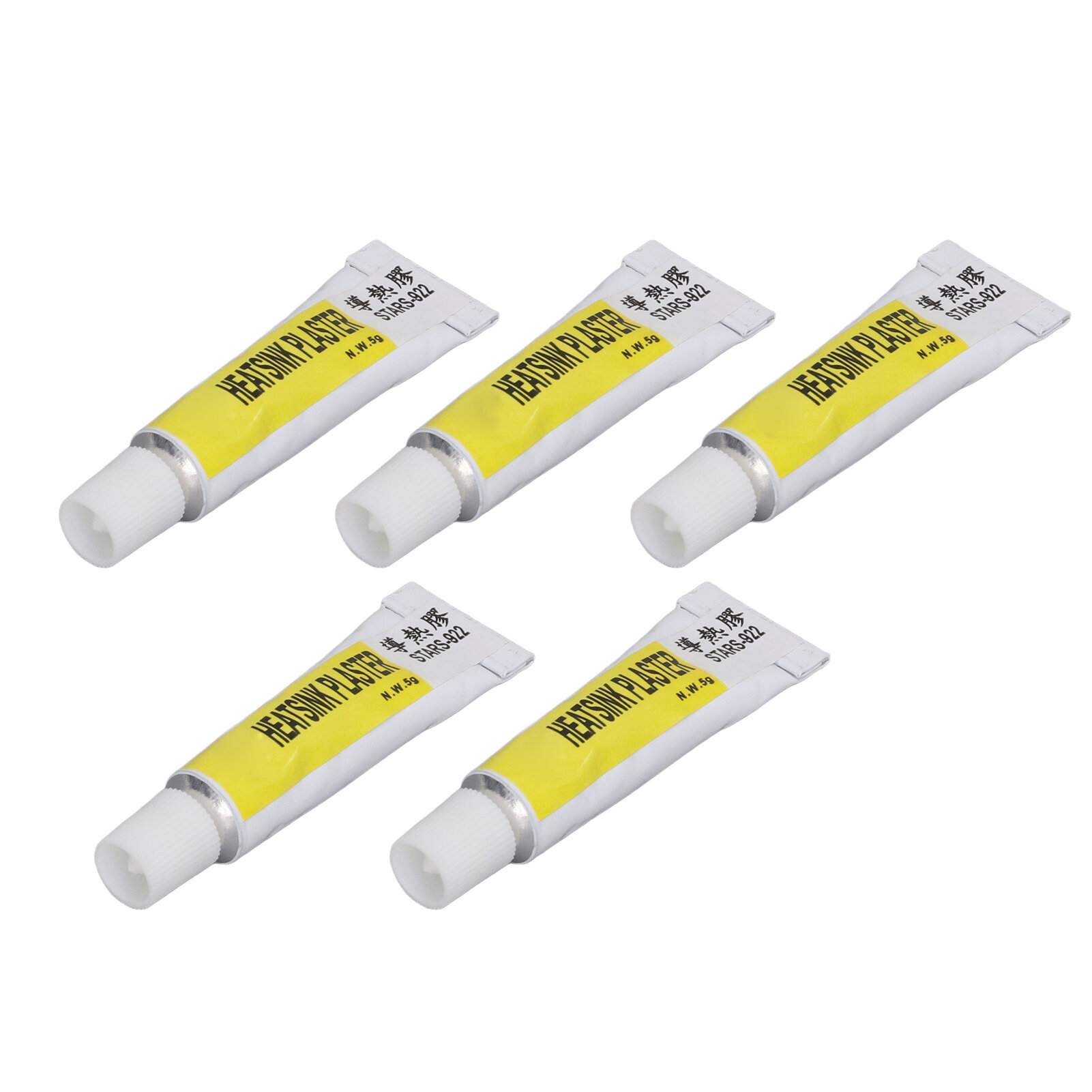 5PCS Термопаста для CPU 300℃ Термостойкая Изоляционная Термокрем Силиконовый для 3D-принтера Объем 25г (5x5г) Белый Пасту Материал Силикон Теплопроводность >0.671W/m. k Прочность на разрыв 1.5MPA Время схватывания поверхности 10мин/25℃