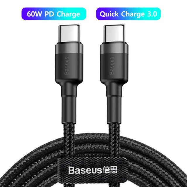 Baseus USB-C кабель 0.5m, 60W, черный
