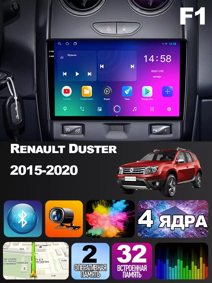 Магнитола TS7 Renault Duster 15-20 2/32Gb, Bluetooth, FM/AM, GPS