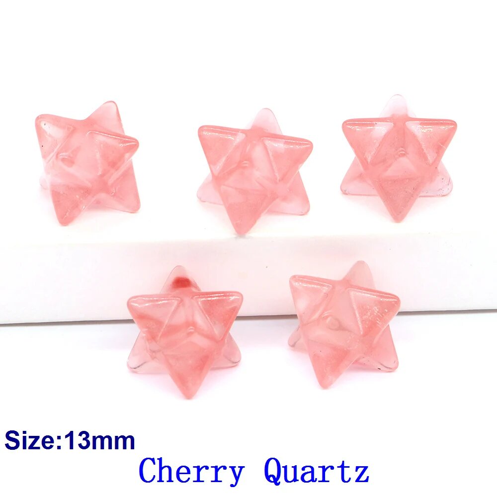 Натуральный кварцевый камень Меркаба 13 мм Розовый, 1 PCS, Cherry Quartz