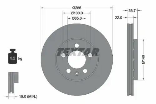 Диск тормозной передний Audi A1/A3, VW Bora/Polo, Skoda Octavia/Fabia 1.4-1.9 96>
