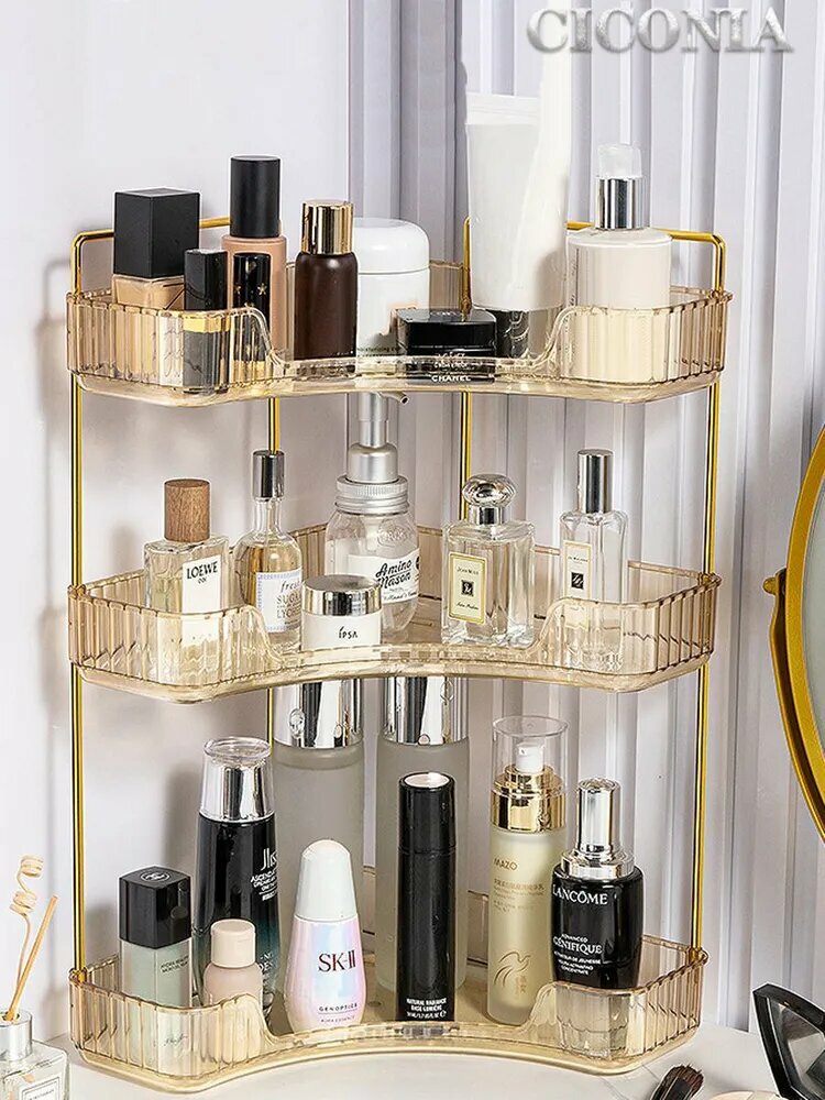 Органайзер для хранения косметики на туалетном столике, полка-органайзер для ухода за кожей на туалетном столике