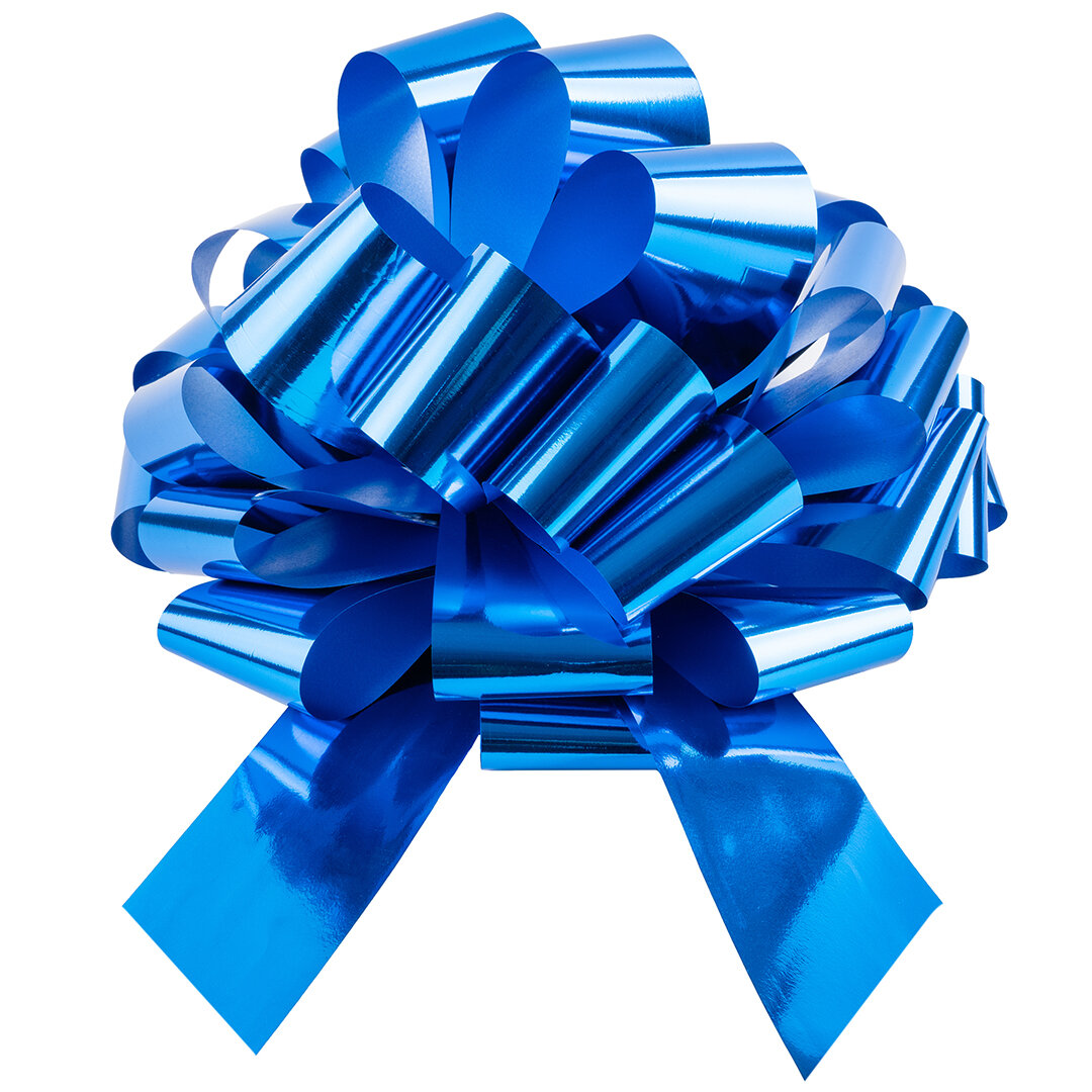 Бант декоративный Дон Баллон Шар синий металлик 36 см, 65 г