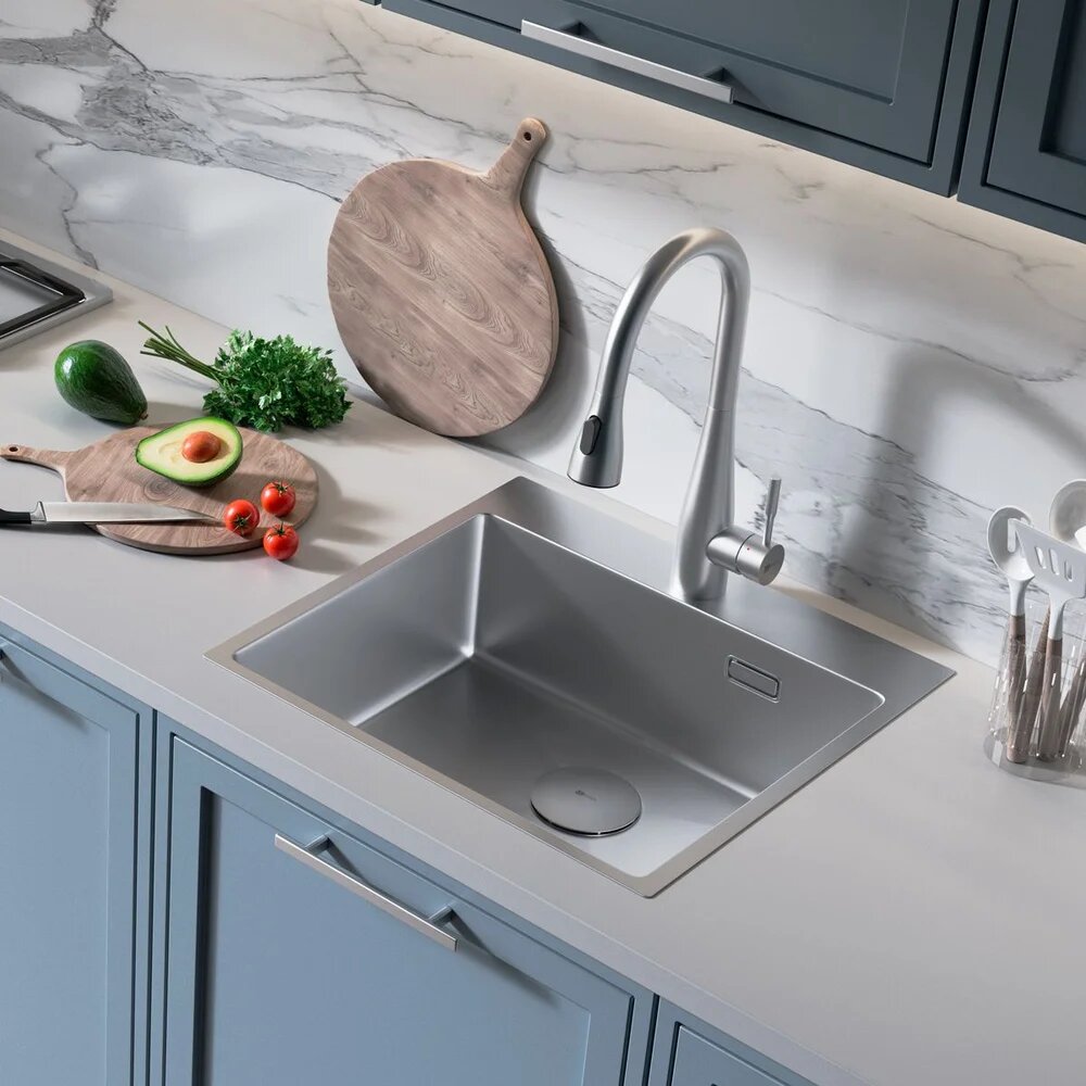 Кухонная мойка Lemark JANGA 540 прямоугольная из нержавеющей стали цвет: Сталь