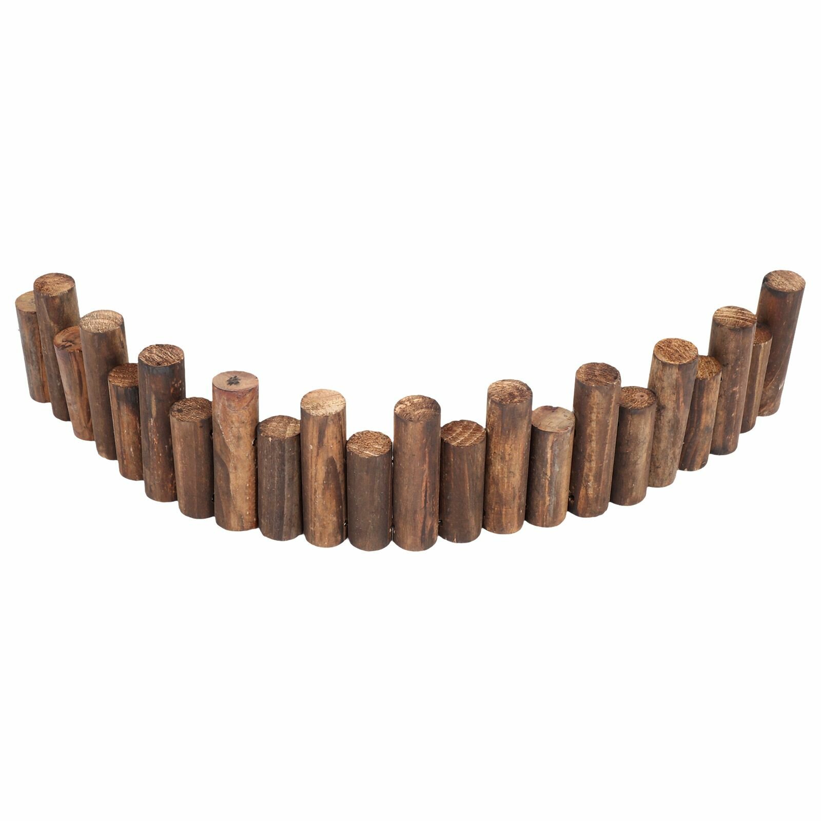 Садовый деревянный забор из устойчивой древесины коричневого цвета для ограждения клумб