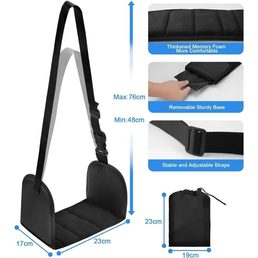 Подставка Для Ног В Самолете Essentials Aircraft Foot Hammock С Опорными Пластинами, Идеально Подходит Для Длительных Поездок