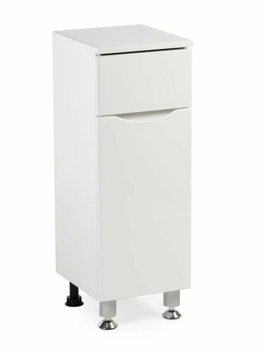 Комод, тумба для ванной комнаты, Fauraplus Анита 30 с полками, правый, белый, глянцевый