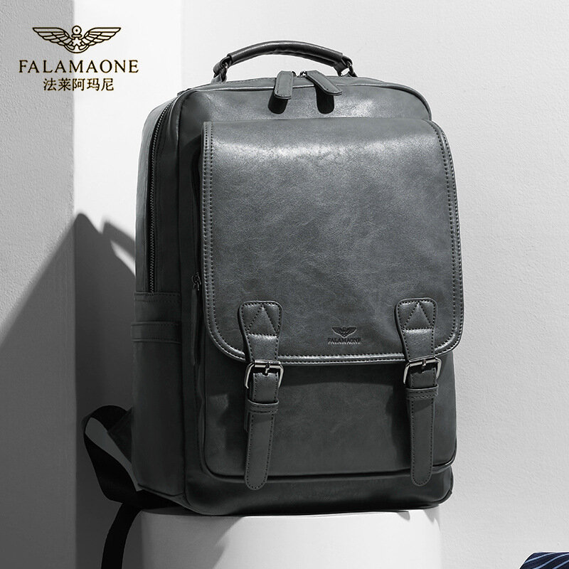Мужской рюкзак Falai Armani, модный и универсальный, мужская сумка для компьютера, дорожная сумка большой вместимости, мужская повседневная кожа