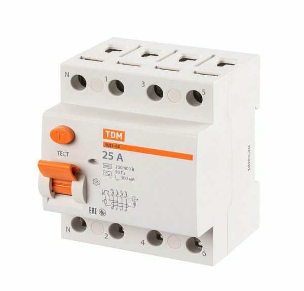 УЗО ВД63 4x32x30мА (электронное) TDM