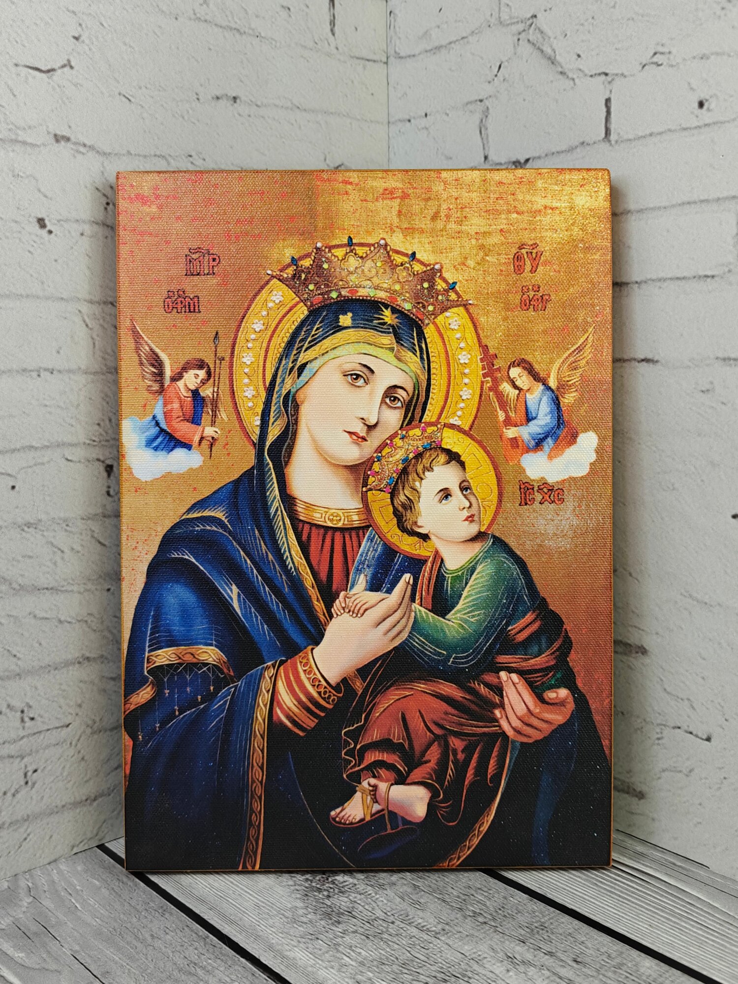 Икона Божией Матери Всепомогающая, Неустанная помощь, под старину, 20х28 см