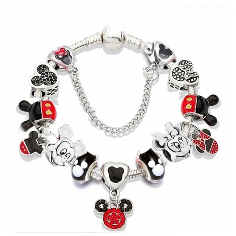 Браслет-цепочка, горный хрусталь, муранское стекло