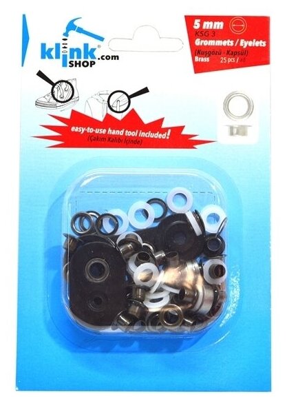 Набор люверсы и инструмент №3 5мм цв. Оксид (уп.25 компл.) Proknopka