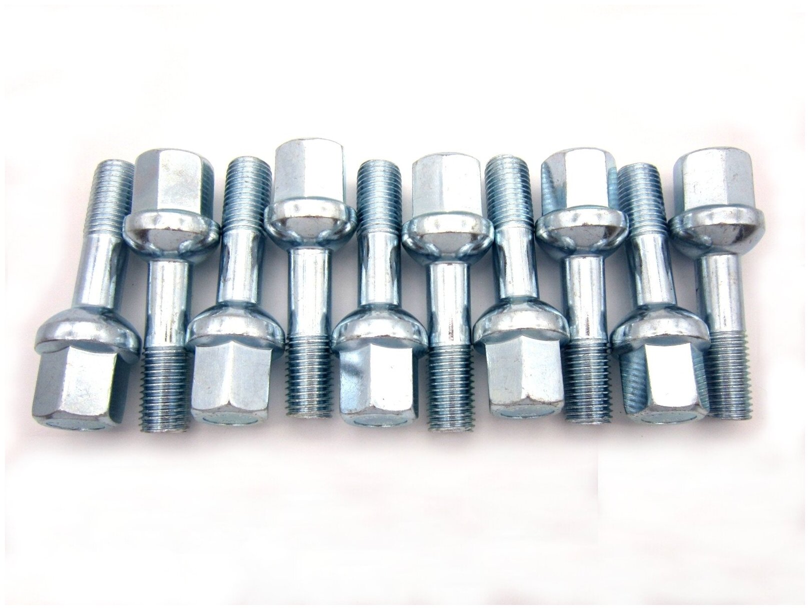 Болт колесный M12X1,50X40 под 17 ключ, сфера с выступом, неполная резьба, оцинкованный, 10 шт.