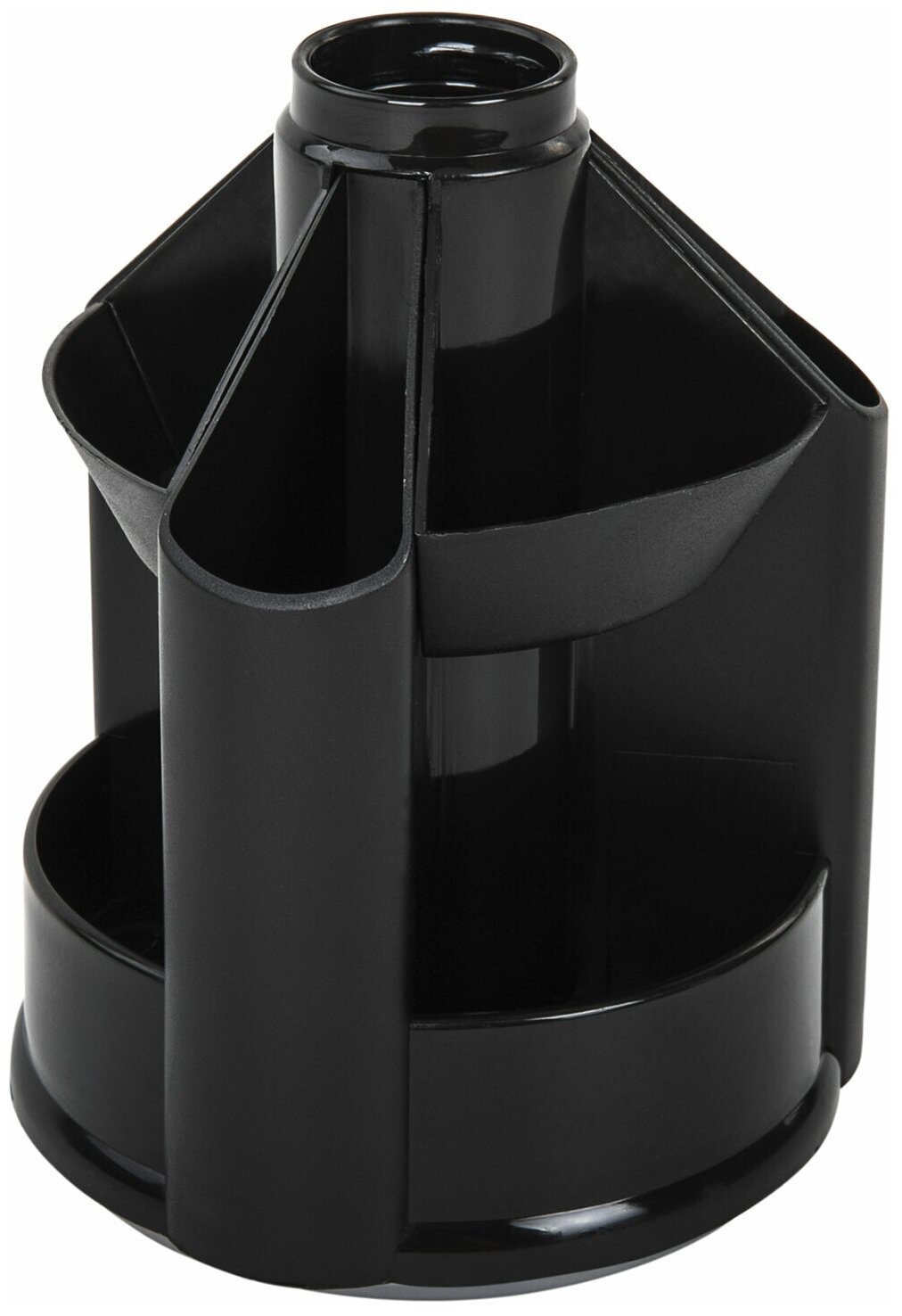 Подставка-органайзер BRAUBERG MINI, 10 отделений, вращающаяся, 107х107х130 мм, черная, 238094