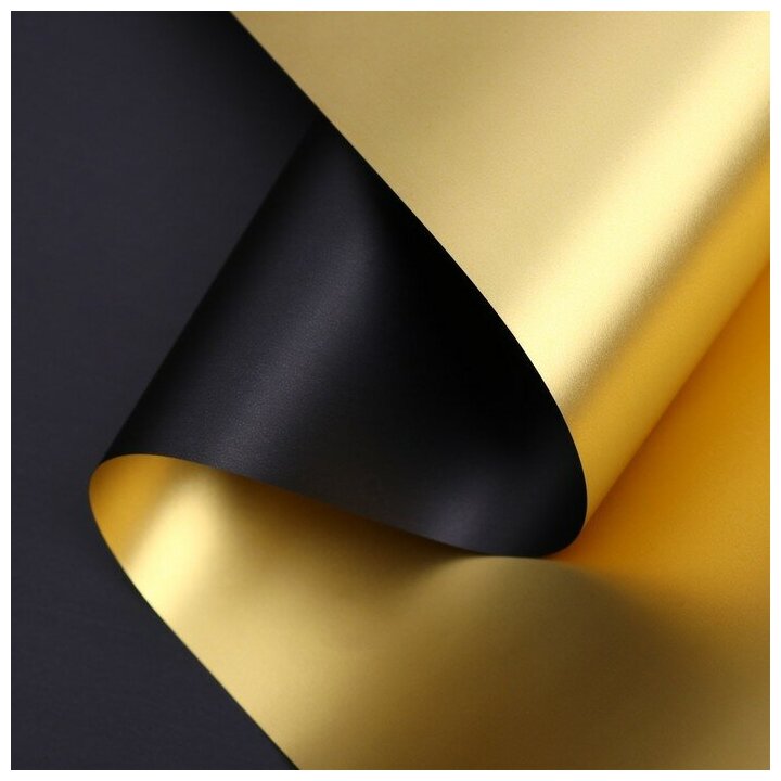 Пленка для цветов «Пленка с золотом», чёрная, 0.57×5 м ±5% см