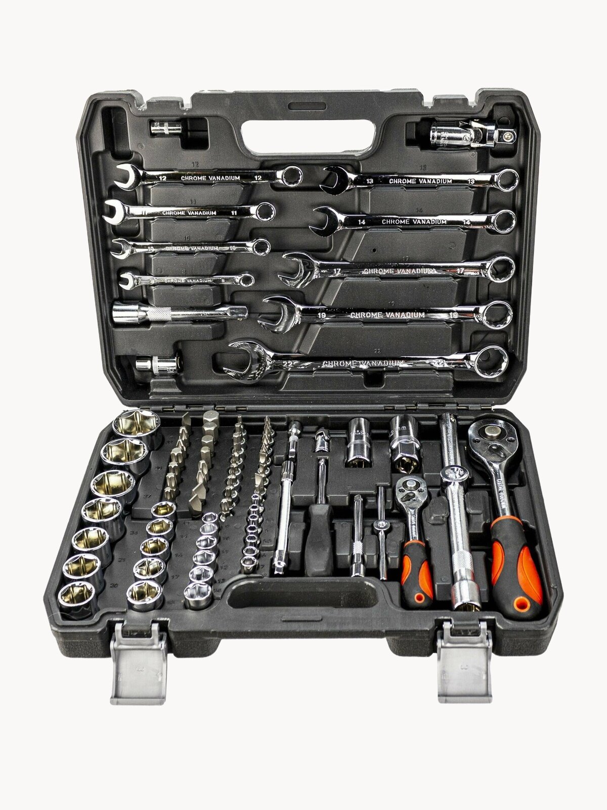 Набор инструментов 82 предмета, автомобильный, универсальный, для дома, в подарок для автомобилиста в чемодане-кейсе