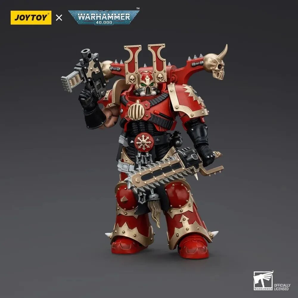 Фигурка JOYTOY Warhammer 40000 World Eaters Khorne Berzerker 5 / Вархаммер Пожиратели Миров Берсерк Кхорна