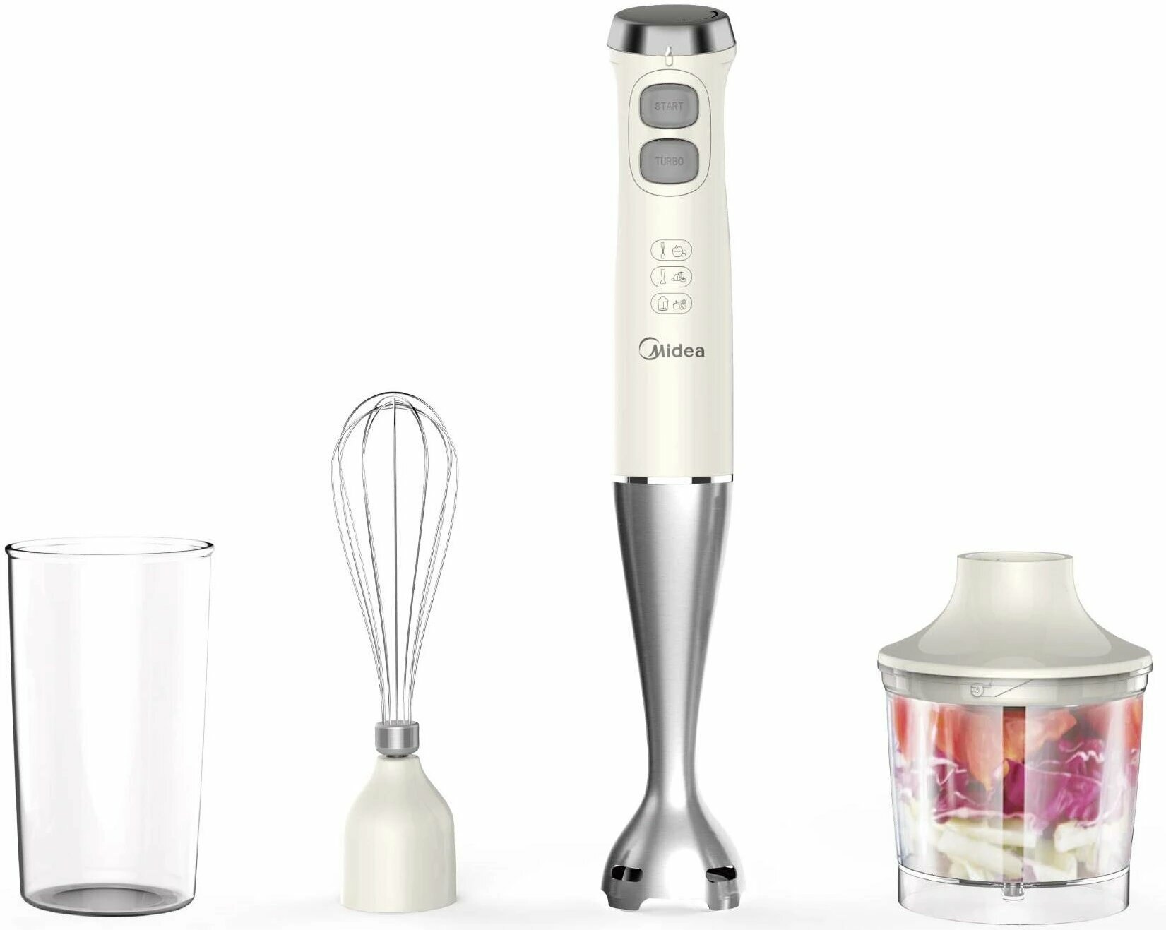 Погружной блендер Midea MC-BL705, 10 скоростей, защита от перегрева, мощность 1000Вт, бежевый