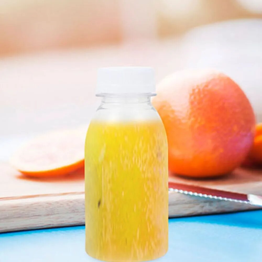 Набор из 25 прозрачных пластиковых бутылок для сока, молока и напитков, 100 мл каждая