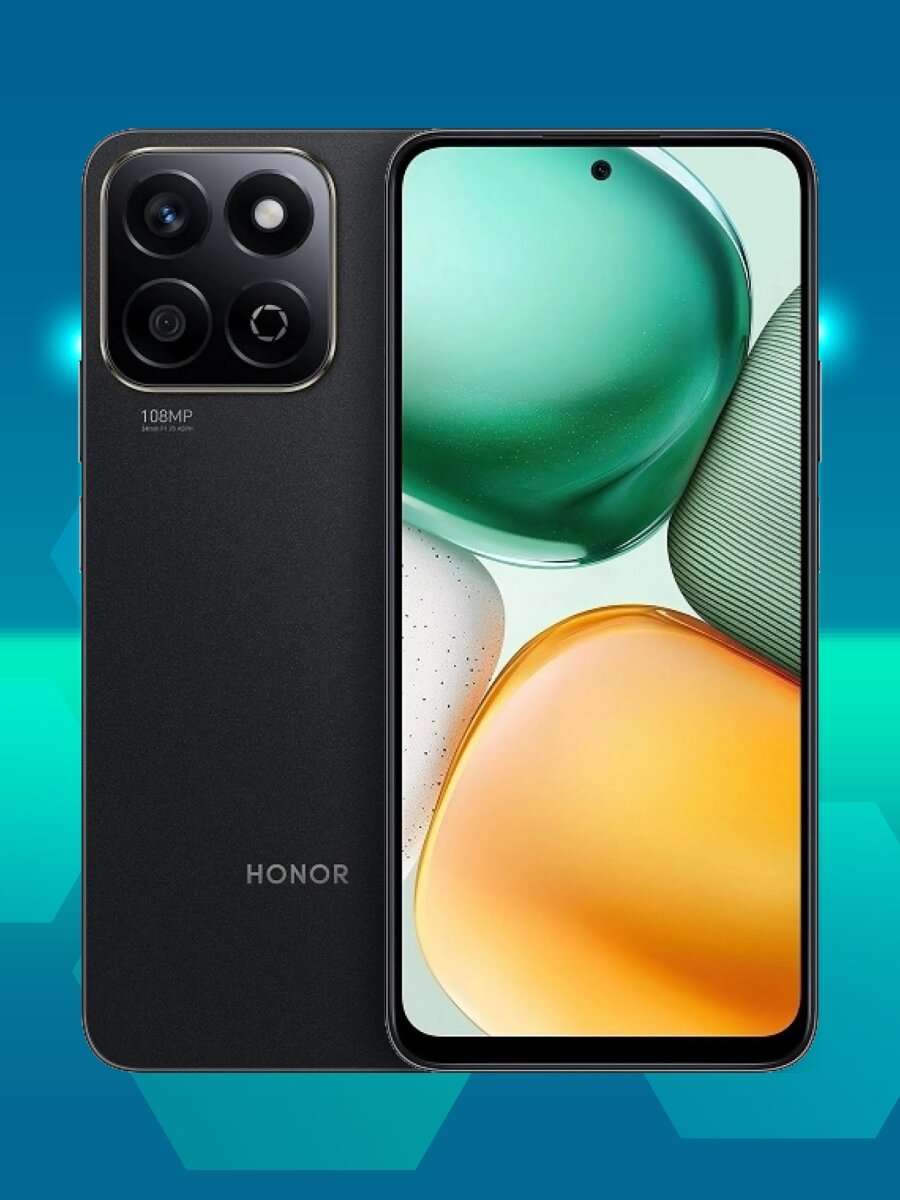 Смартфон HONOR "Global X7c", 6/128 ГБ Android 13, IPS 120Гц, 108 Мп, 5200 мАч полночный черный