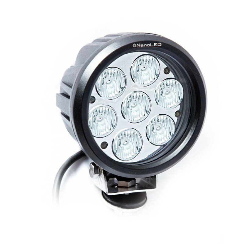 Фара светодиодная NANOLED 70W, SLIM круглая, 7 LED CREE X-ML, узкий луч, D150*85 мм