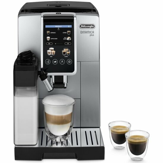 Кофемашина автоматическая DeLonghi Dinamica Plus ECAM380.85. SB 1450 Вт, серый/черный