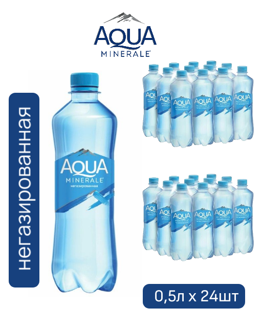 Аква Минерале 0,5л. негаз 12шт. - 2 упаковки Вода питьевая Aqua Minerale