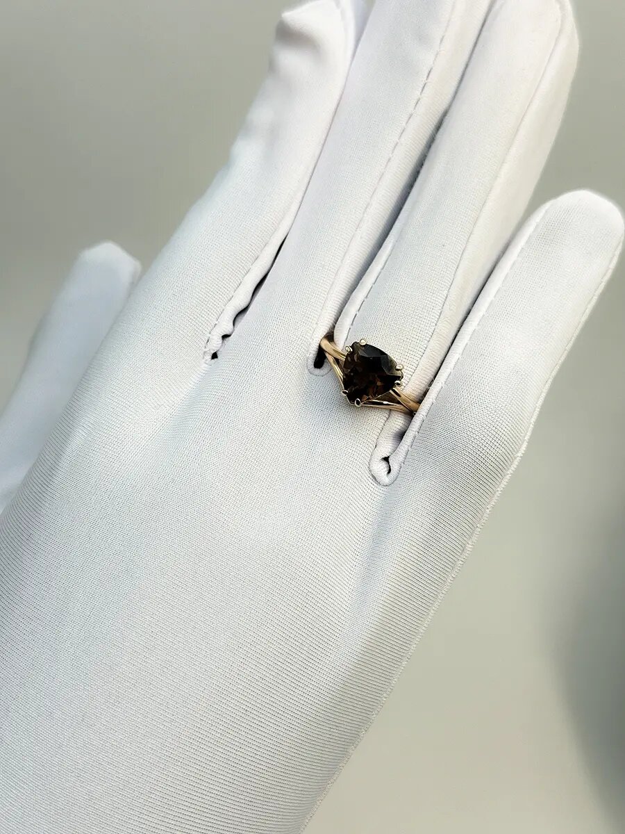 Кольцо, раухтопаз