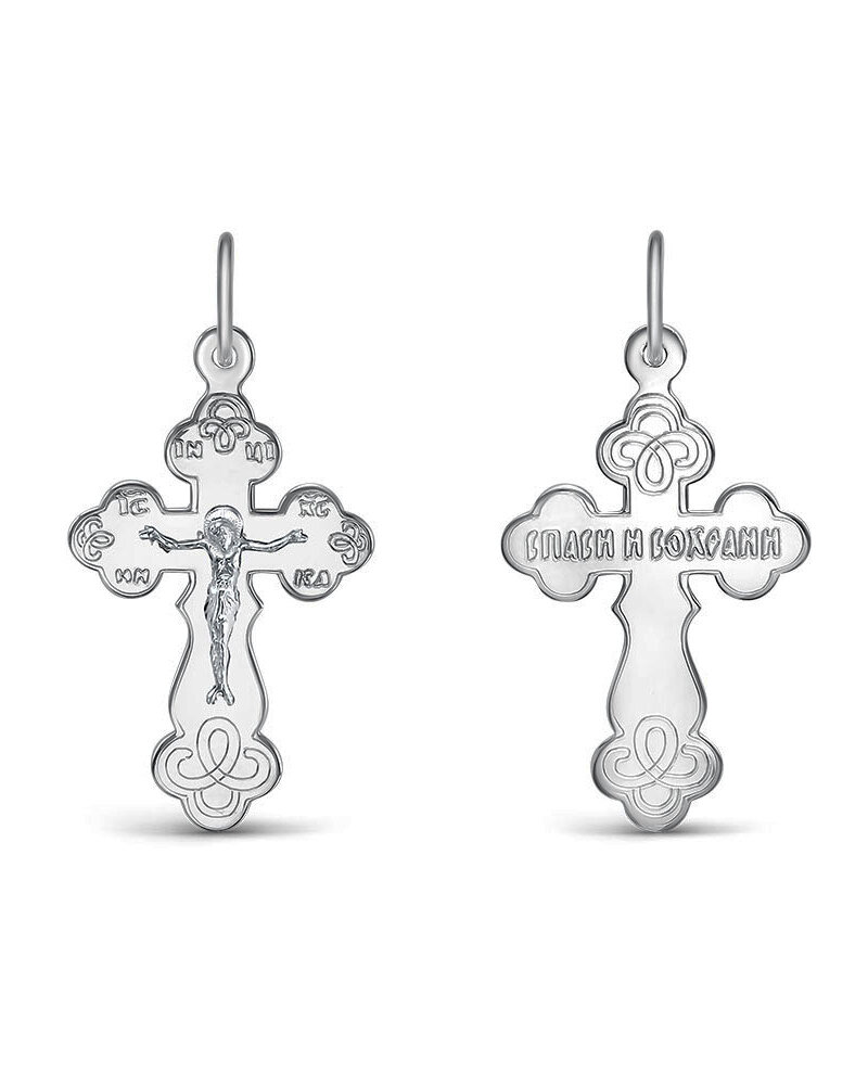 Крестик, серебро, 925 проба, родирование