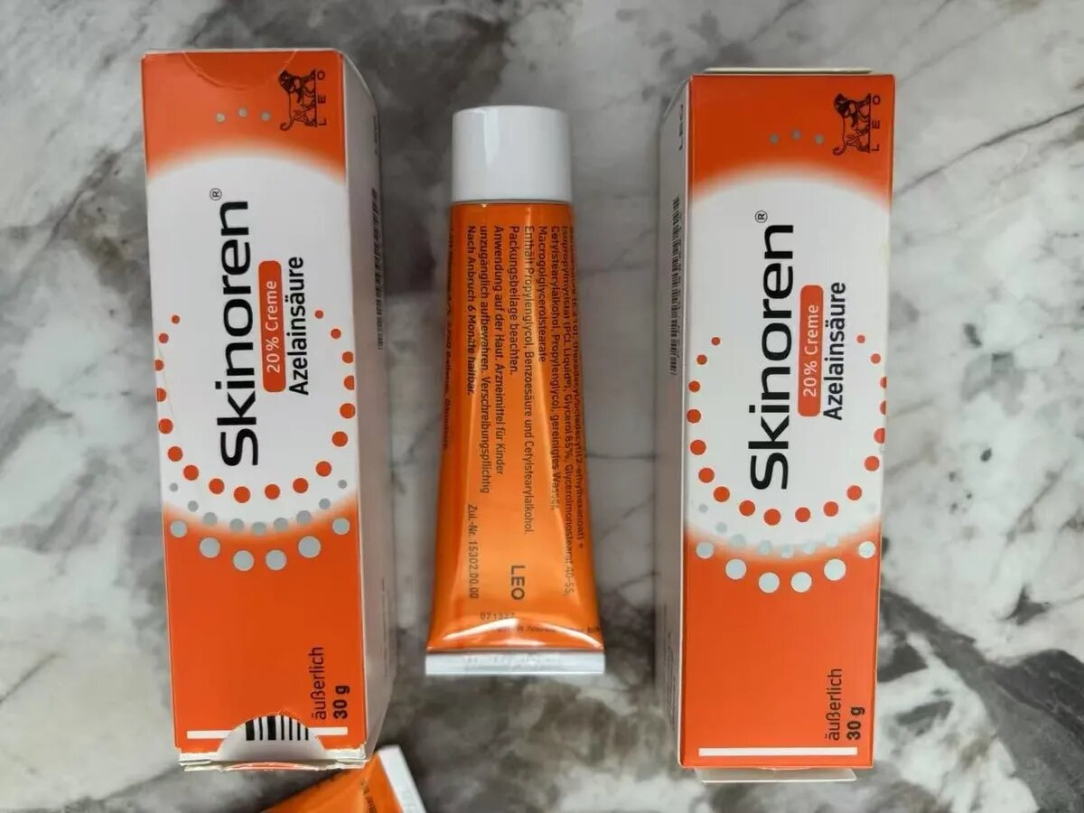 Скинорен крем 20% с азелаиновой кислотой Лечение акне и розацеа Германия, 30 г