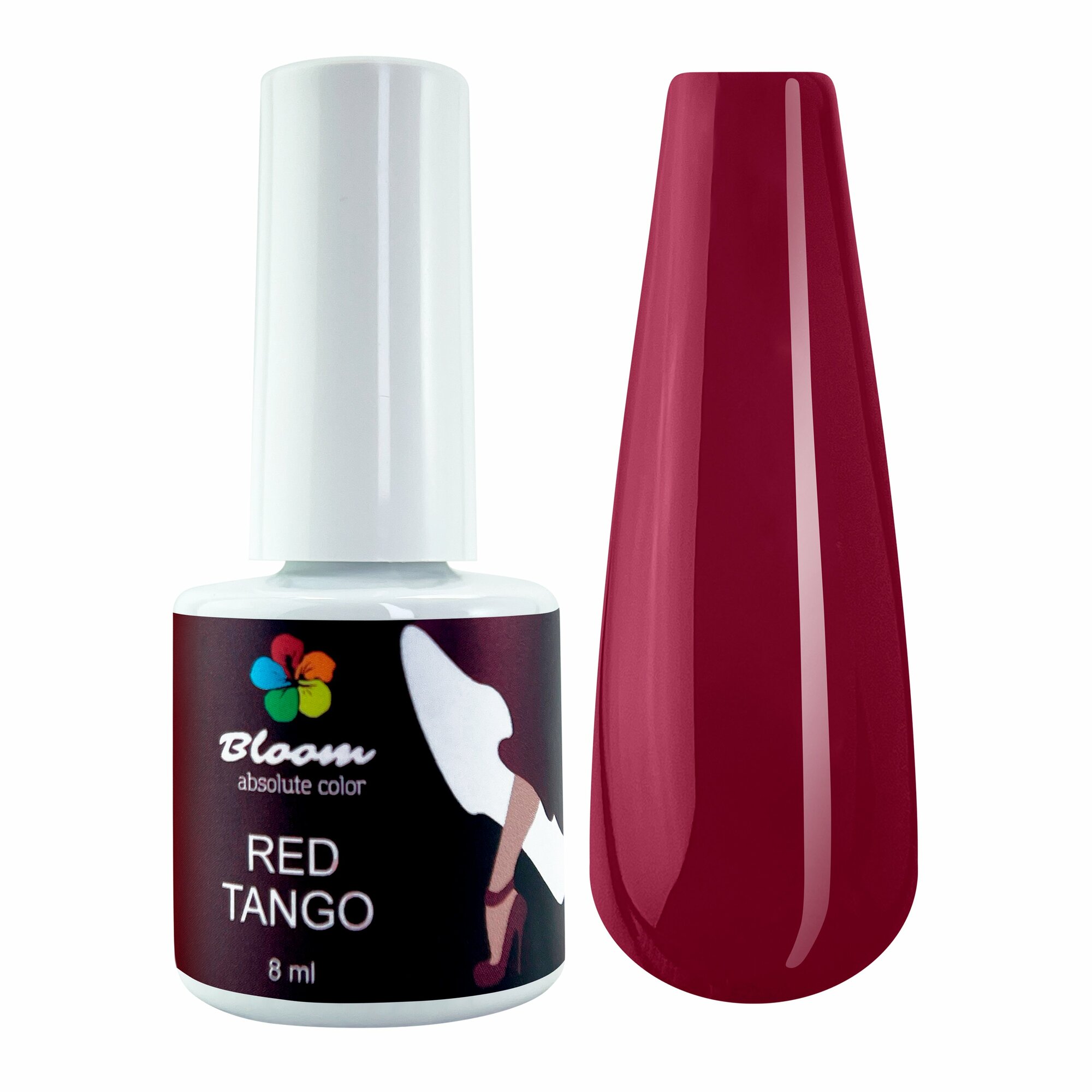 Гель-лак Bloom Red tango 08, 8 мл плотный самовыравнивающийся