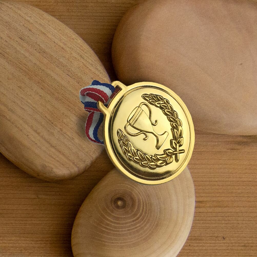 Медали Золотые Из Абс И Полиэстера Для Детских Праздников 10 Штук
