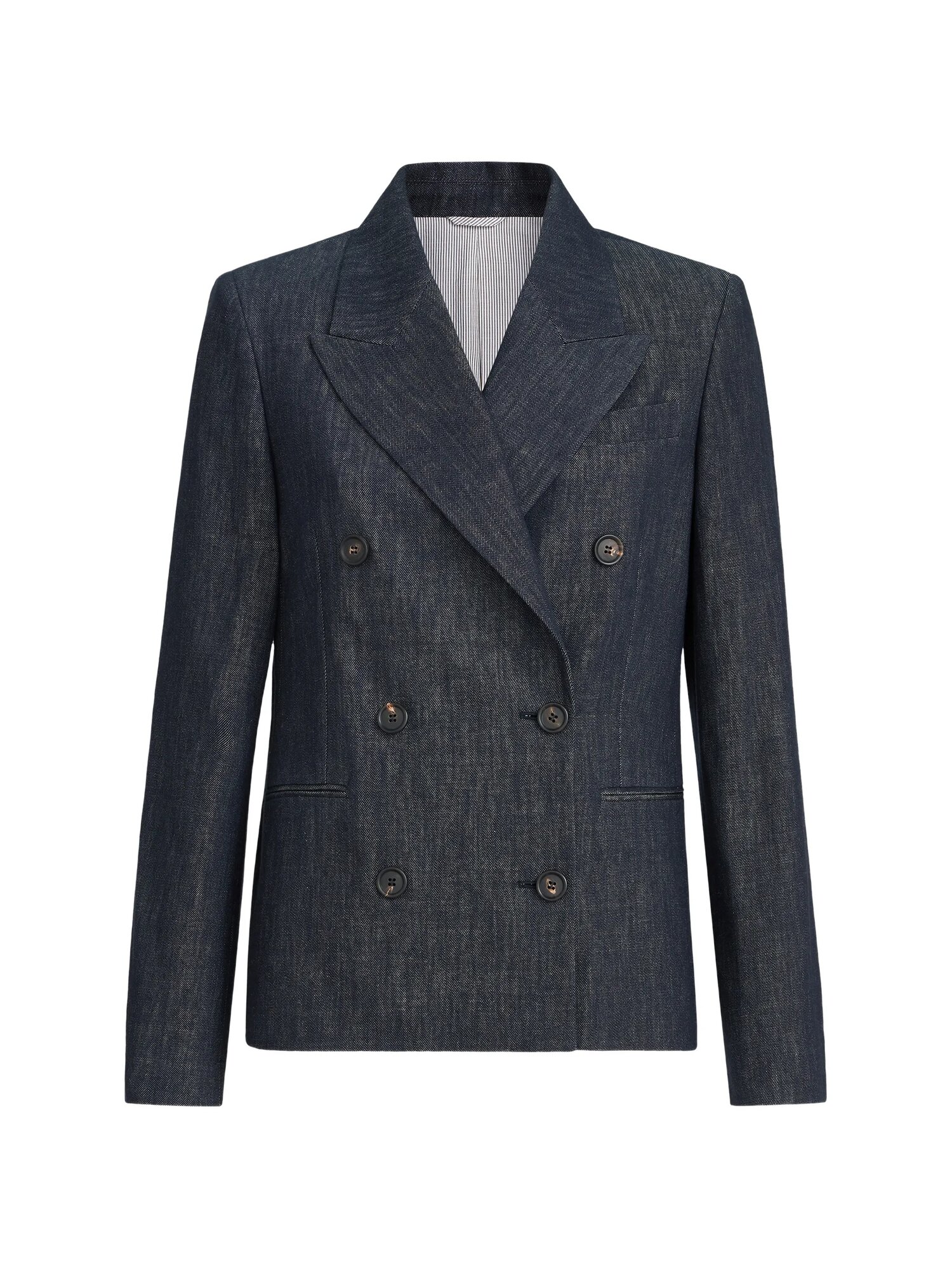 Пиджак Cotton denim-effect twill blazer with monili