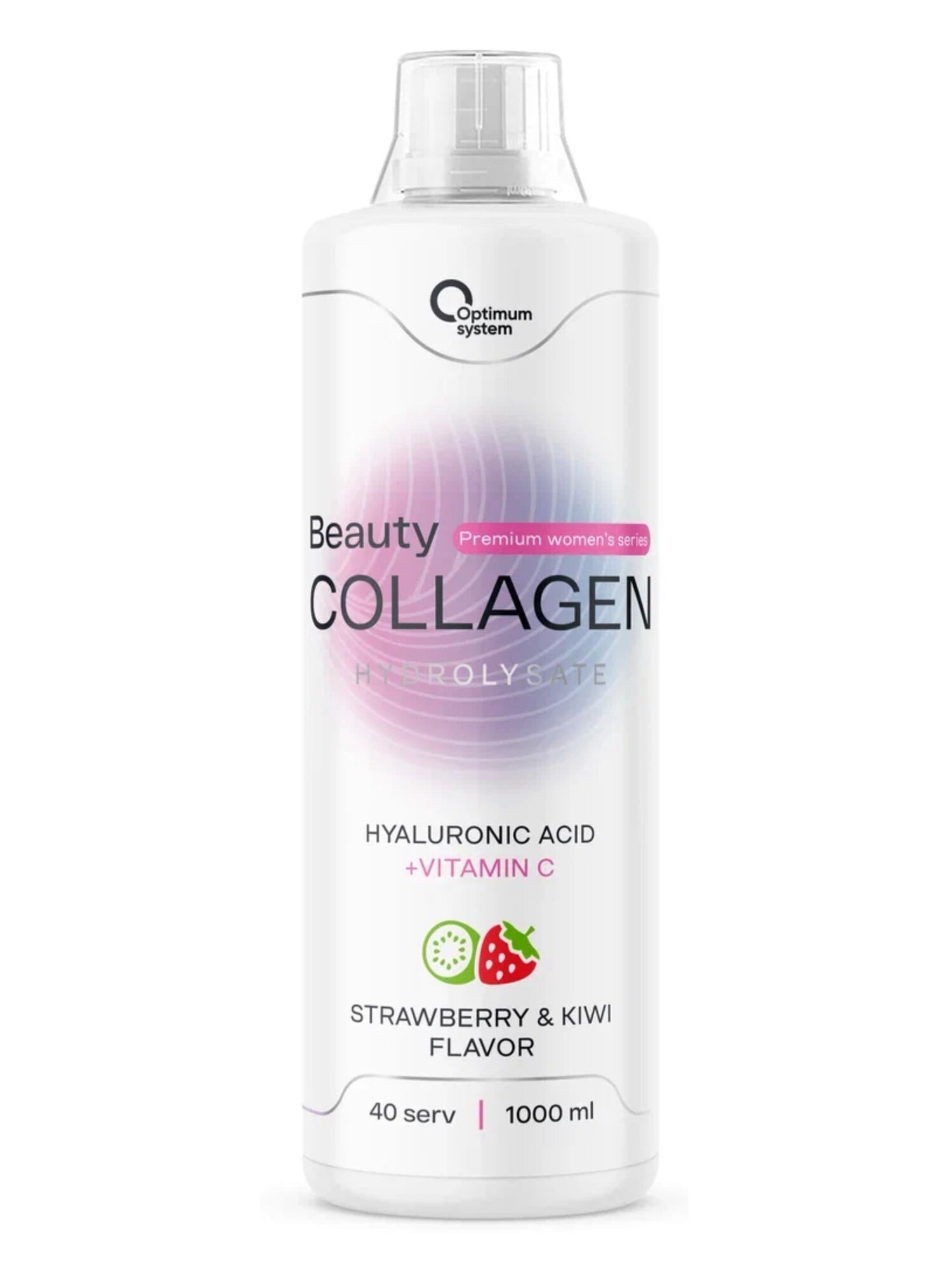 Optimum System Collagen Wellness Beauty, Коллаген бьюти велнес 1000 мл - Клубника-киви