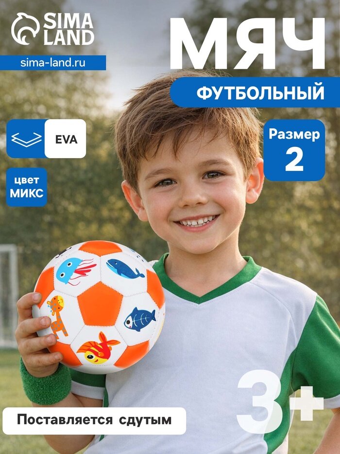 Футбольный мяч, машинная сшивка, 32 панели, размер 2, EVA, микс
