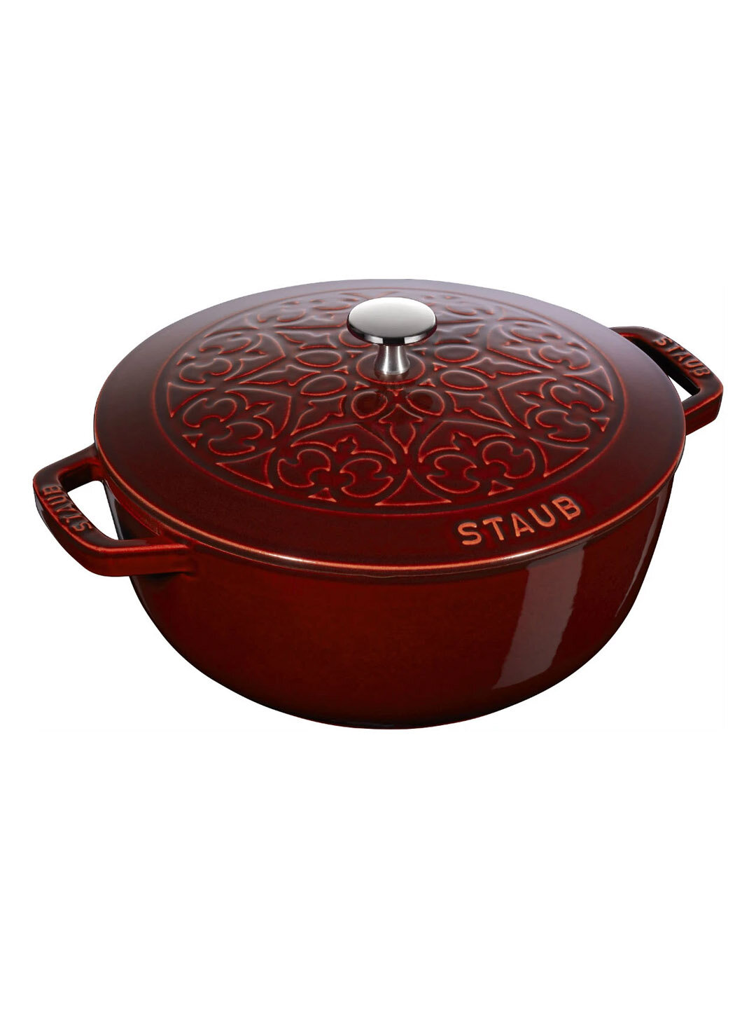 Кокот чугунный 26 см Staub La Cocotte Лилия, гранатовый, для индукции