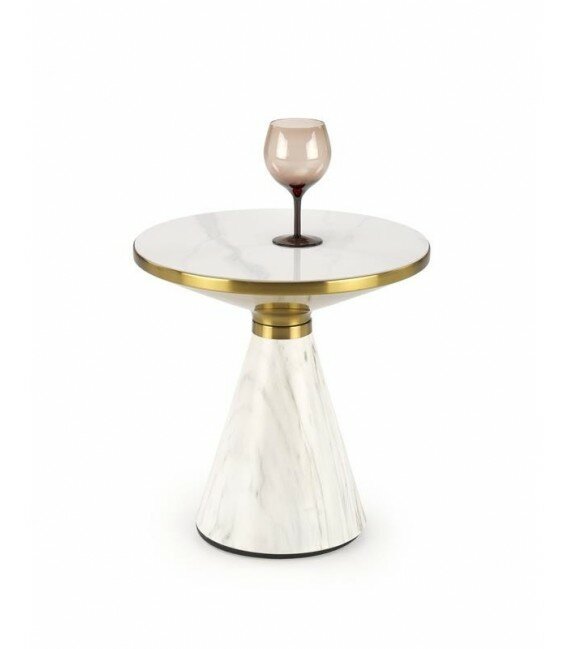 Стол журнальный Halmar TALBI (белый мрамор/белый/золотой)