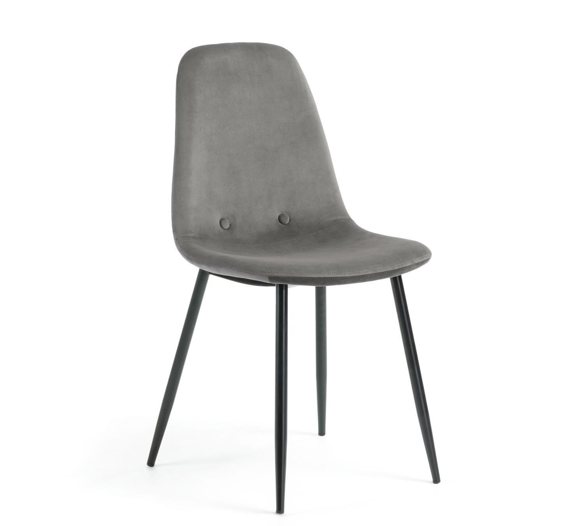Стул La Forma (ех Julia Grup) Стул Lissy черный металл серый бархат арт. 067335