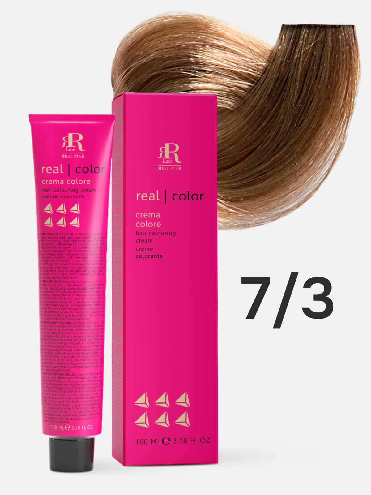 Крем - краска для волос профессиональная RR Line Colouring Cream 7/3 Русый Золотистый, 100 мл