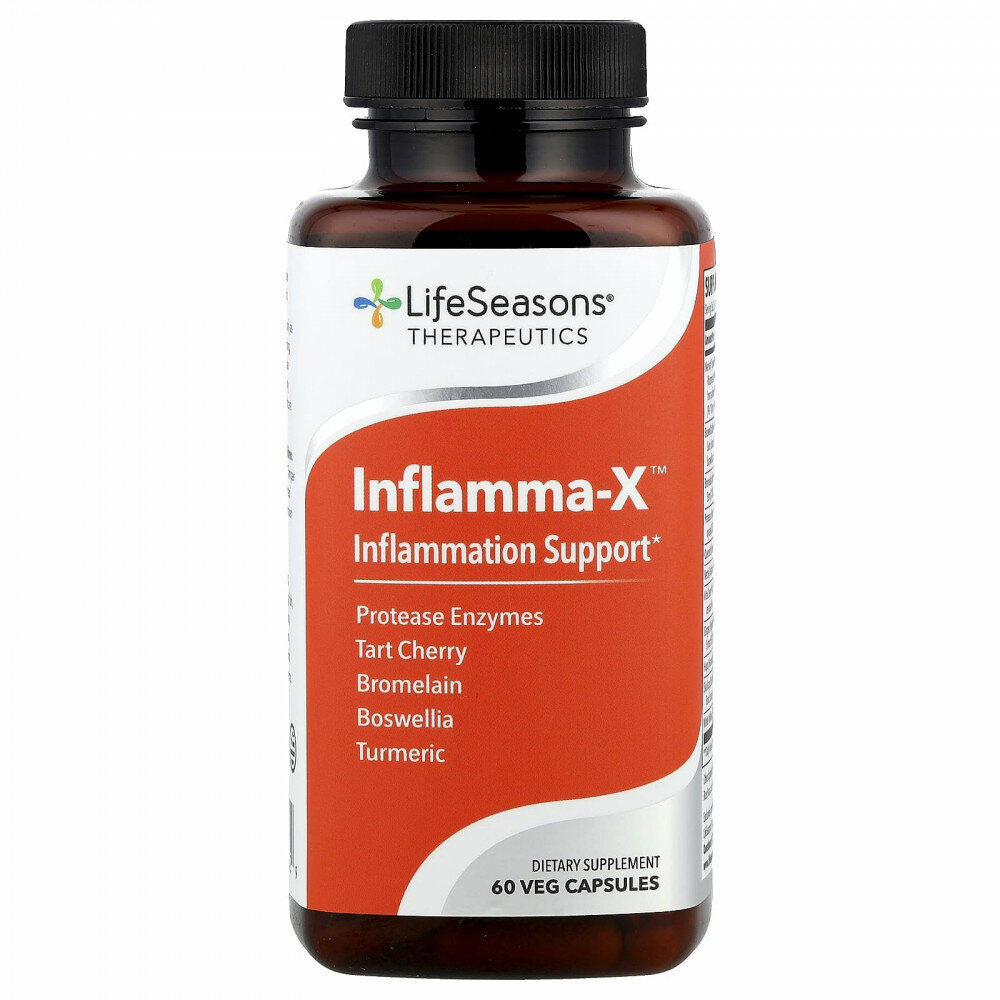 LifeSeasons, Inflamma-X™, поддержка при воспалении, 60 растительных капсул