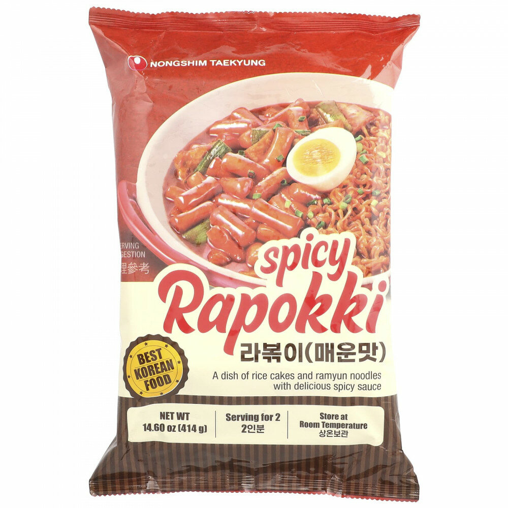Nongshim, Пряный рапокки, 414 г (14,6 унции)