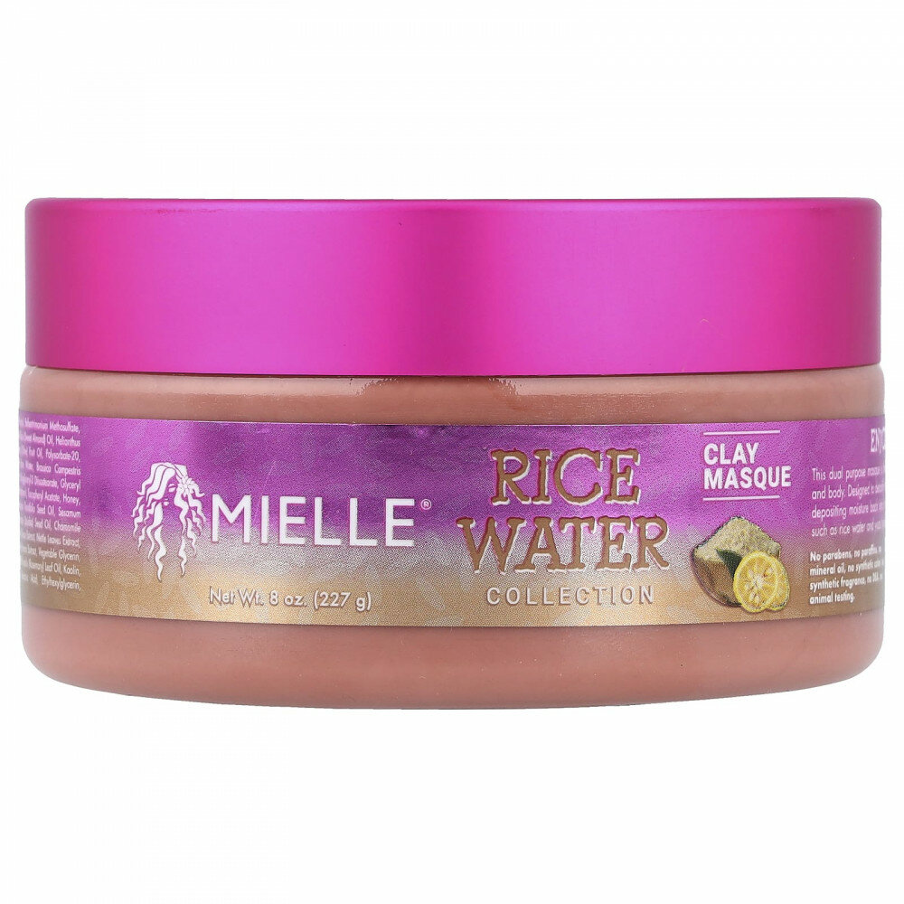 Mielle, Rice Water Collection, глиняная маска, 227 г (8 унций)