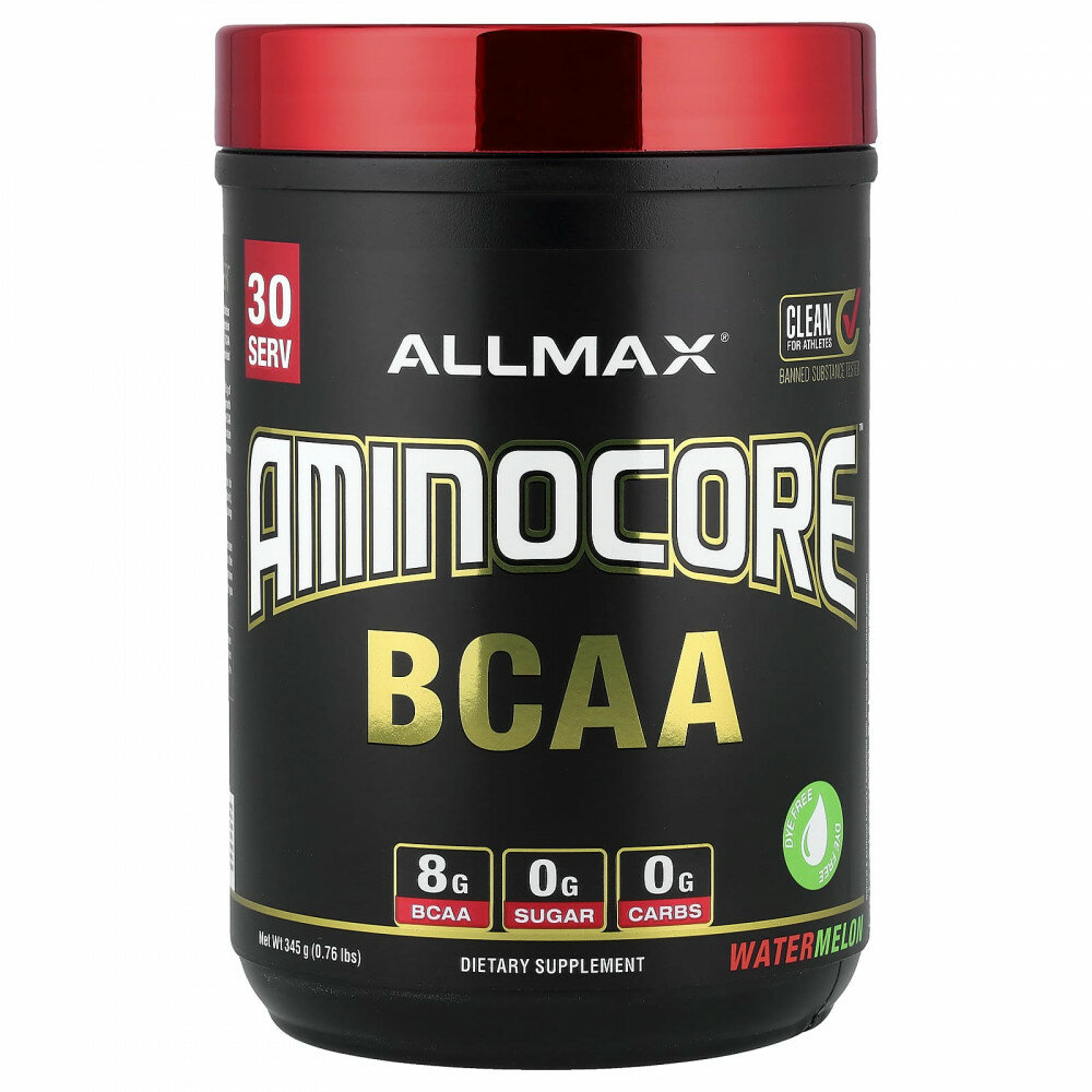 ALLMAX, AMINOCORE™ BCAA, со вкусом арбуза, 345 г (0,76 фунта)