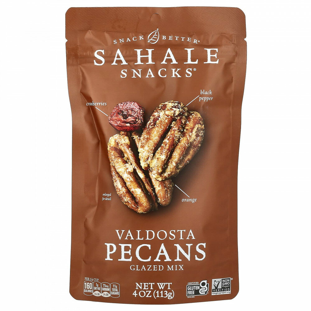 Sahale Snacks, Snack Better, смесь глазированных орехов пекан из Валдосты, 4 унции (113 г)
