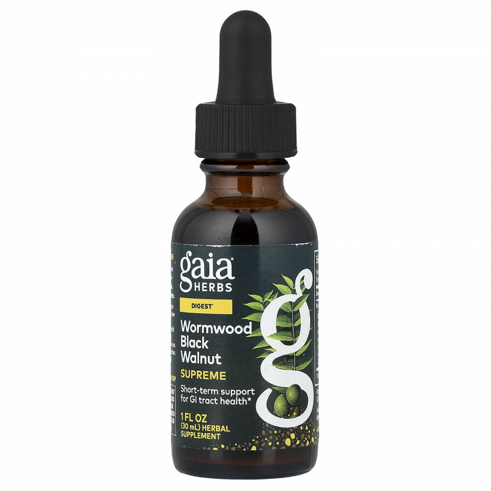 Gaia Herbs, Полынь, черный орех, экстракт 1 жидких унции (30 мл)
