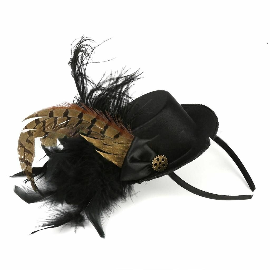 Винтажная шляпка с шестеренкой для чайной вечеринки, свадебного костюма и Хэллоуина, Черный